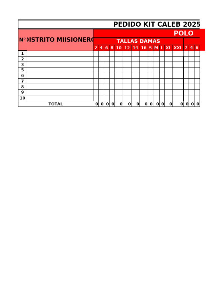 Formato Kid Caleb 2025 | PDF