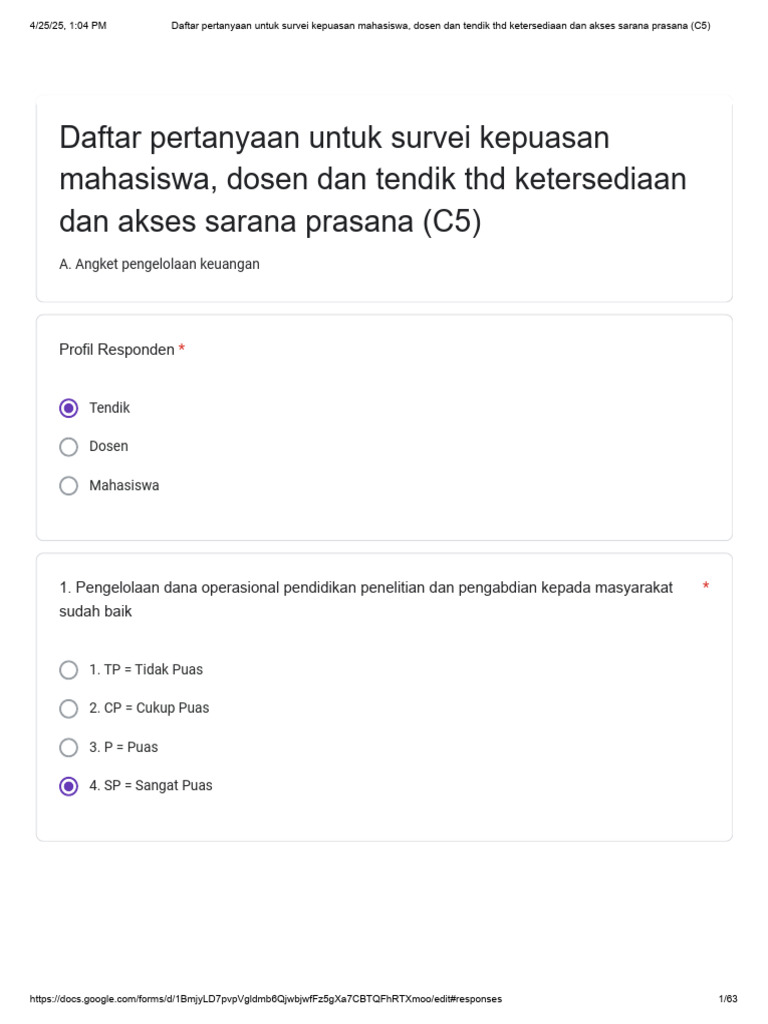 Formulir Borang c5 2023 - Google Formulir | PDF