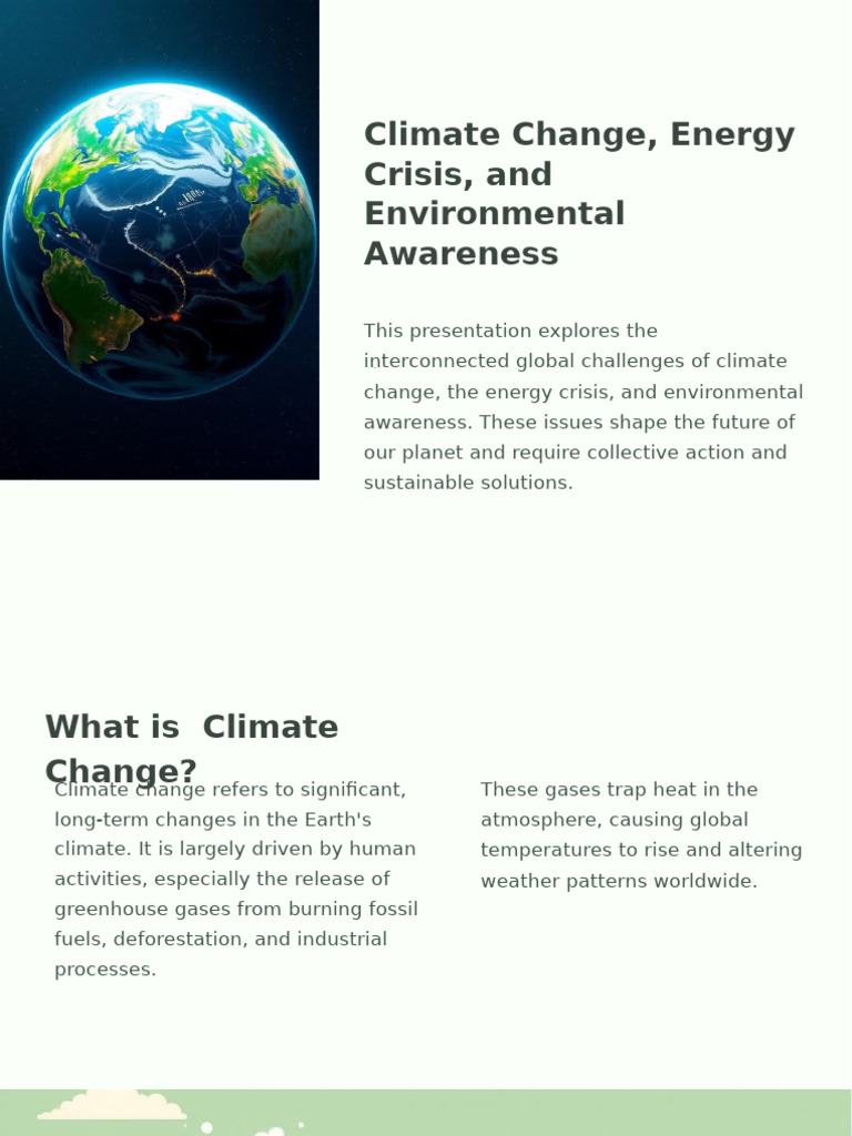 Climate Change Energy Crisis and Environmental Awareness - PDF 20250430 ...