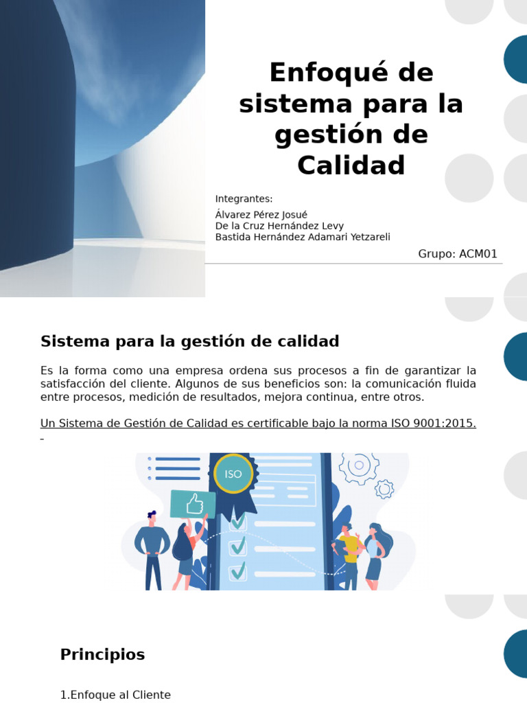 Equipo 4 - Gestion de La Calidad | PDF | Sistema de manejo de calidad ...