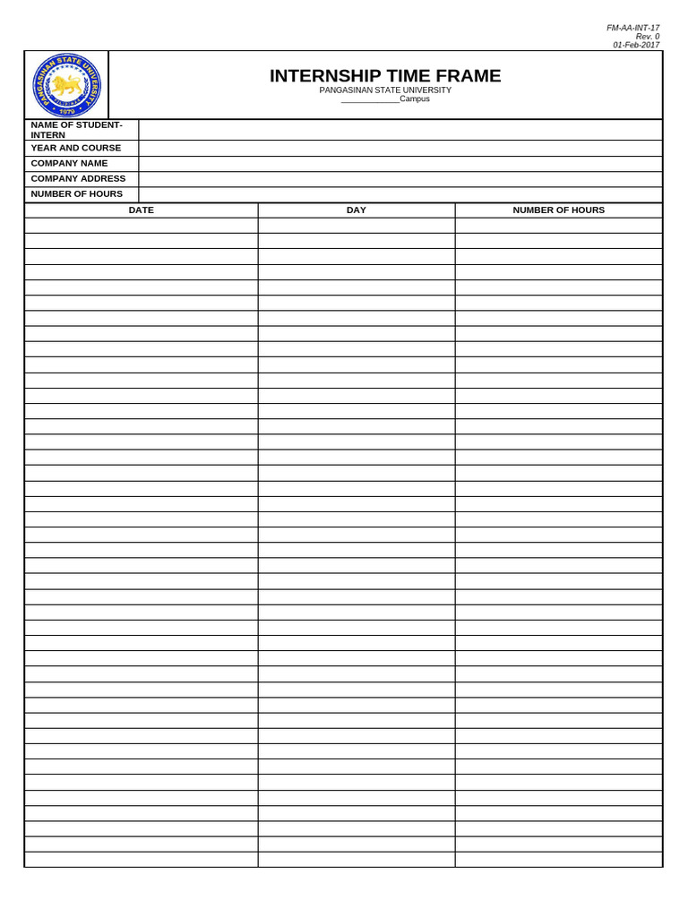 Internship Weekly Hour Tracking | PDF