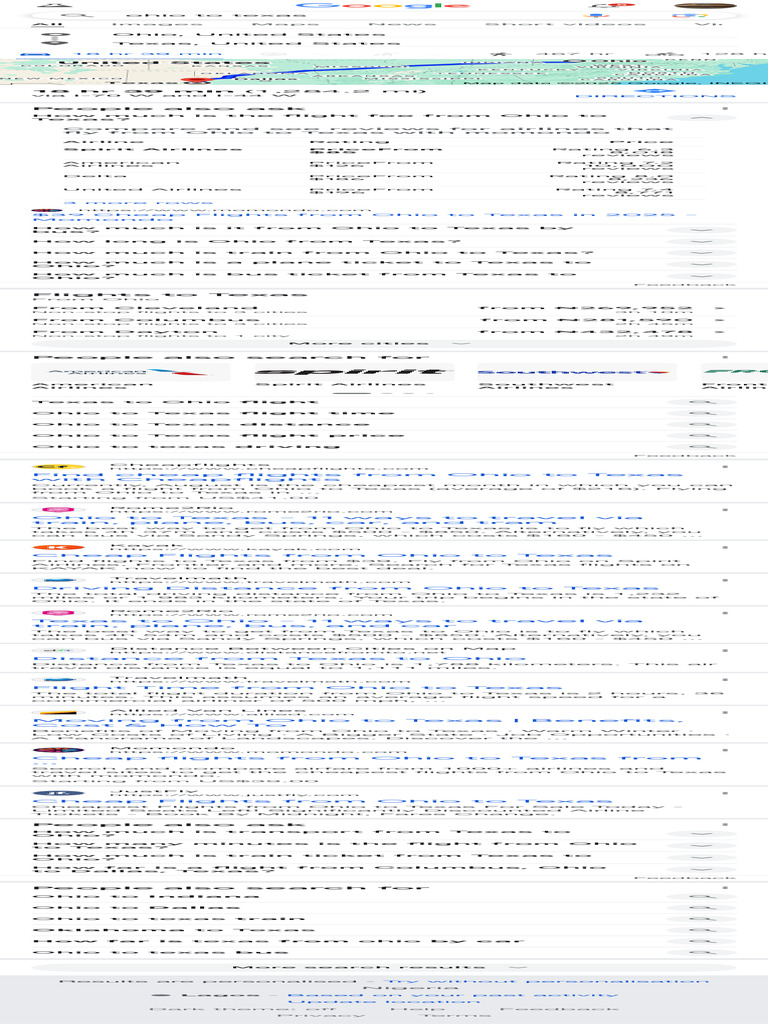 Ohio to Texas Flight Options and Costs | PDF | Cost Of Living | Low ...