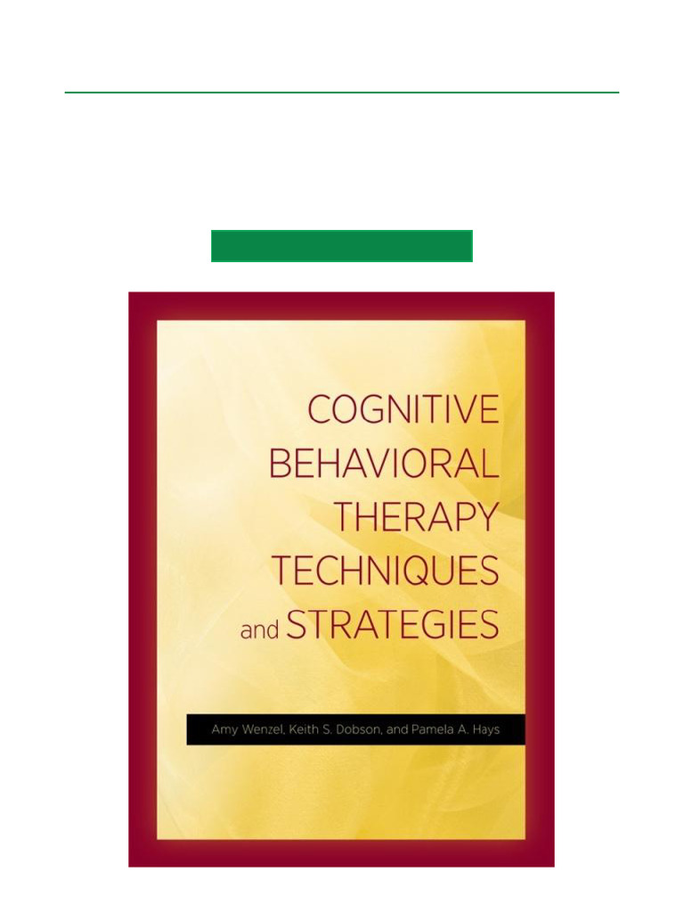 Cognitive Behavioral Therapy Techniques and Strategies Multiformat ...
