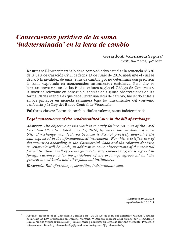 RVDM 7ma Edición A09 PP 219-227 | PDF | Pagaré | Dólar de los Estados Unidos