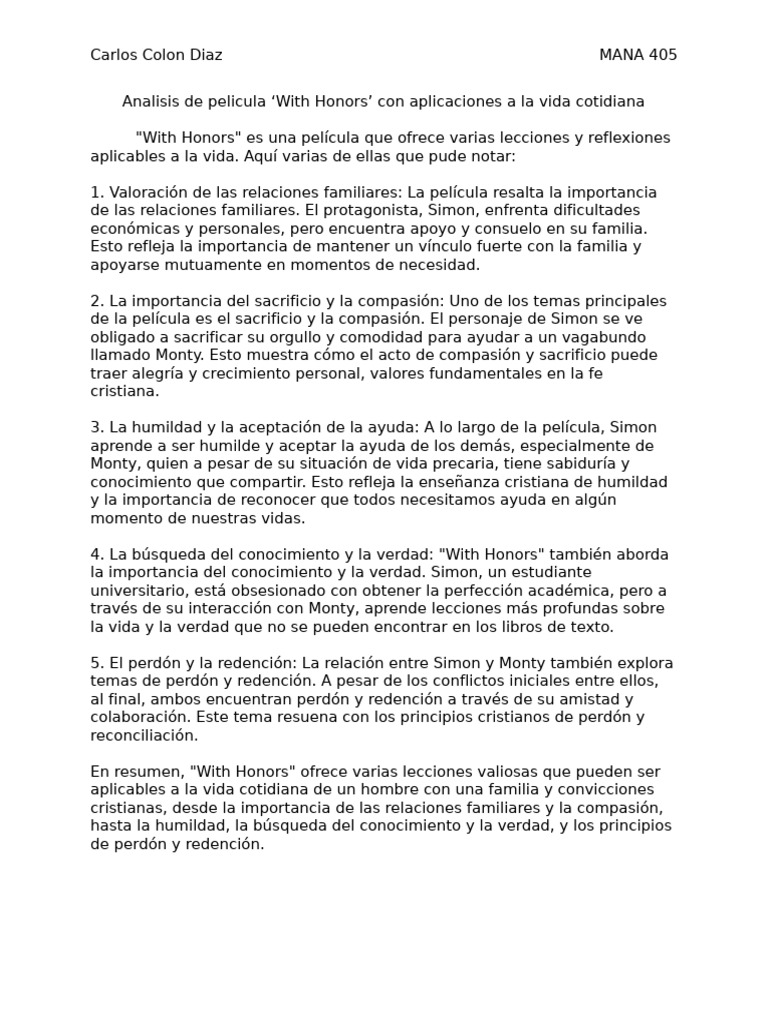 Analisis de Pelicula | PDF