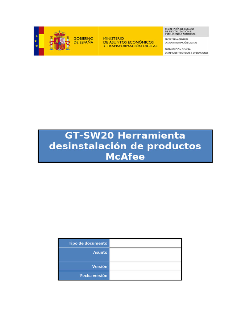 GT-SW20 Herramienta Desinstalación de McAfee | PDF | Archivo de ...