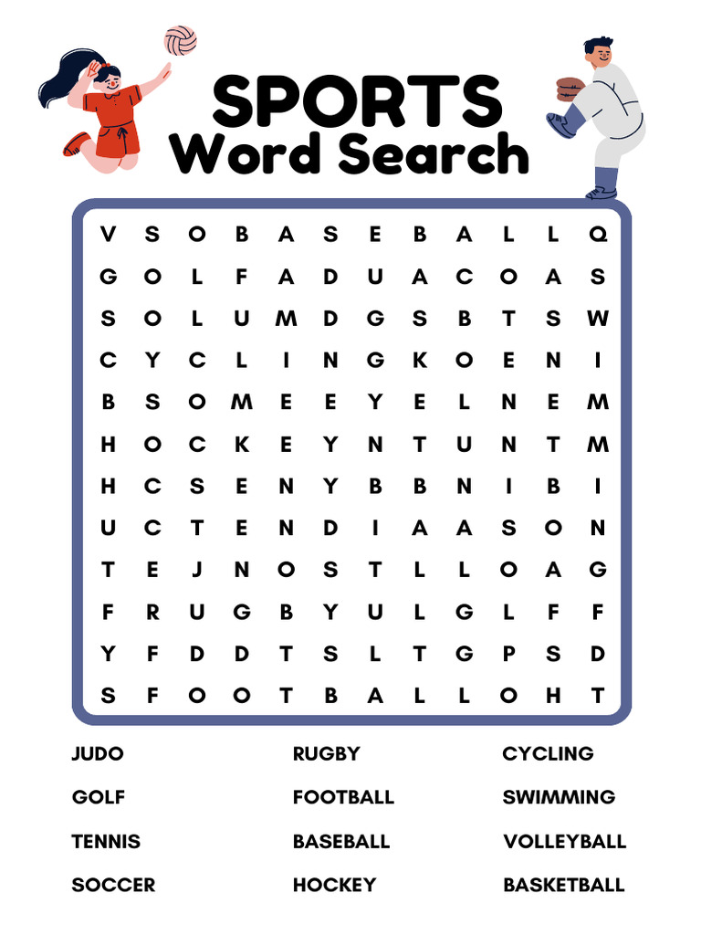 Sports Word Search Worksheet | PDF | Sports