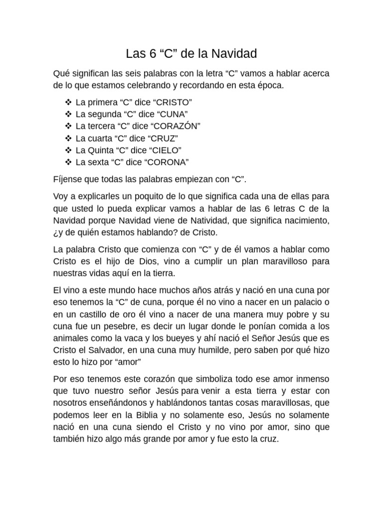 Las 6 "C" que Definen la Navidad | PDF | Cristo (título) | Navidad