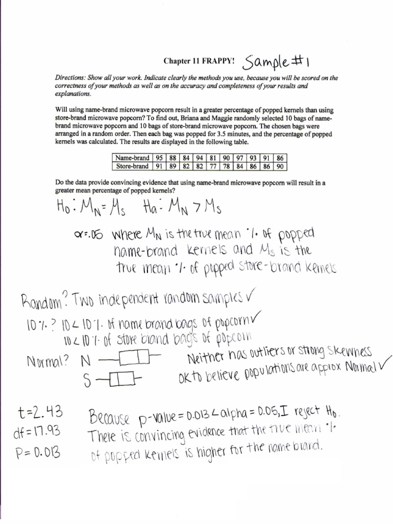 Chapter 11 FRAPPY! Student Samples (1) | PDF