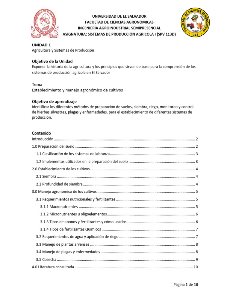 03 Establecimiento y Manejo de Cultivos | PDF | Labranza | Fertilizante