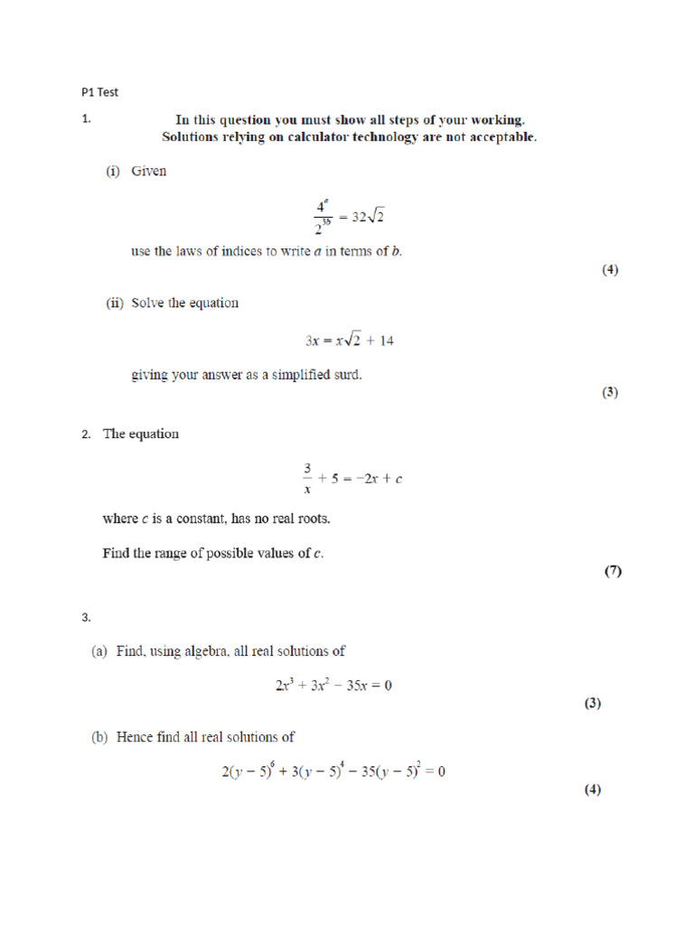 P1 Full Test | PDF