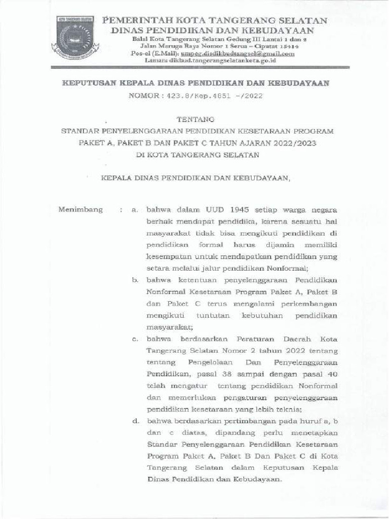 Juknis Kesetaraan Th. 2022 - Compressed - Compressed | PDF