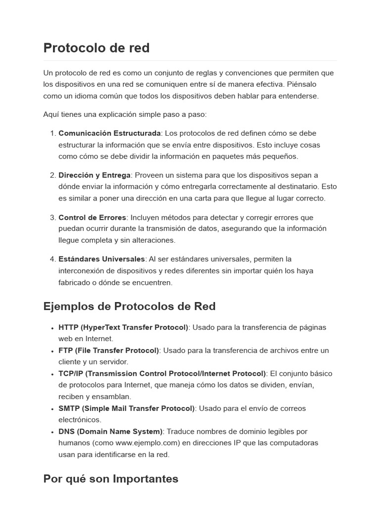 Protocolo de Red | PDF | Redes | Internet y web