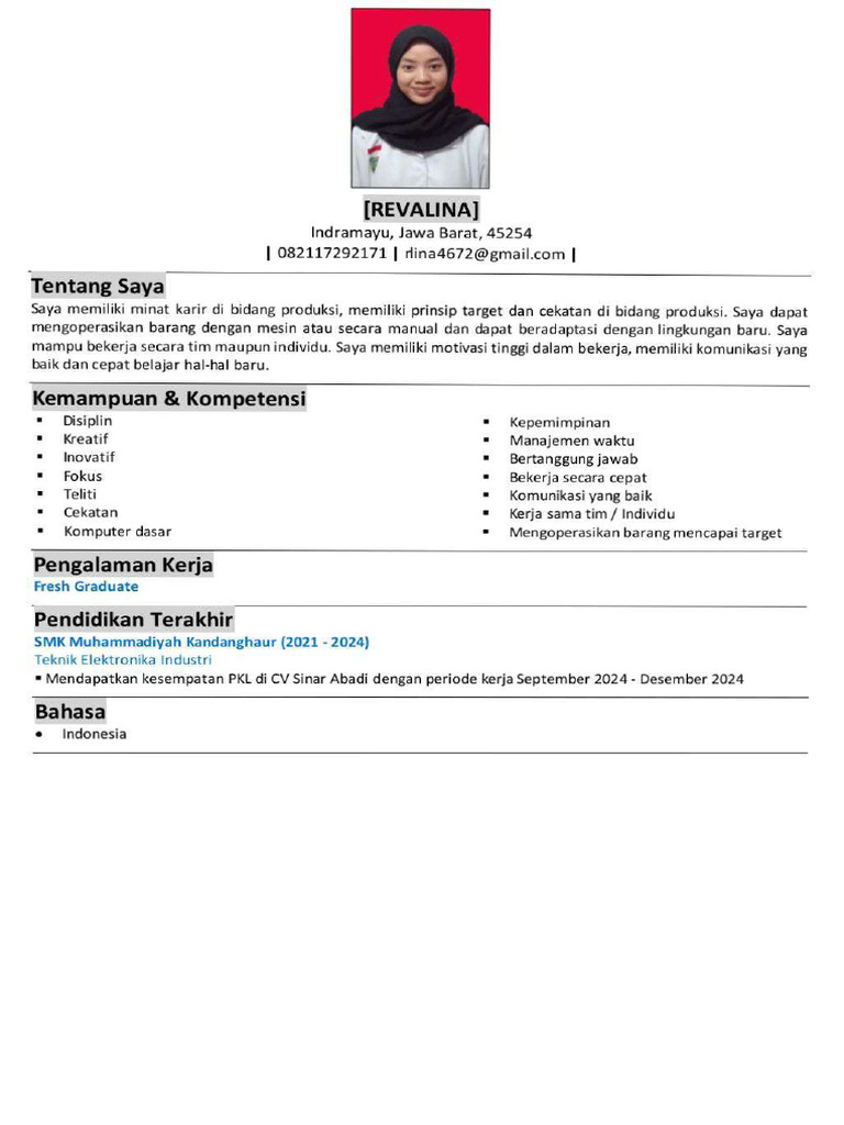 Cv Dan Berkas Lamaran Revalinapdf_compressed-dikompresi | PDF