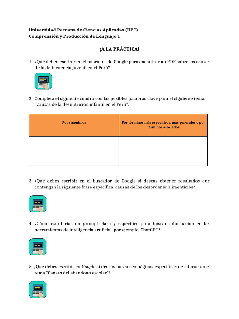 6a Ejercicios de Repaso Búsqueda de Información | PDF