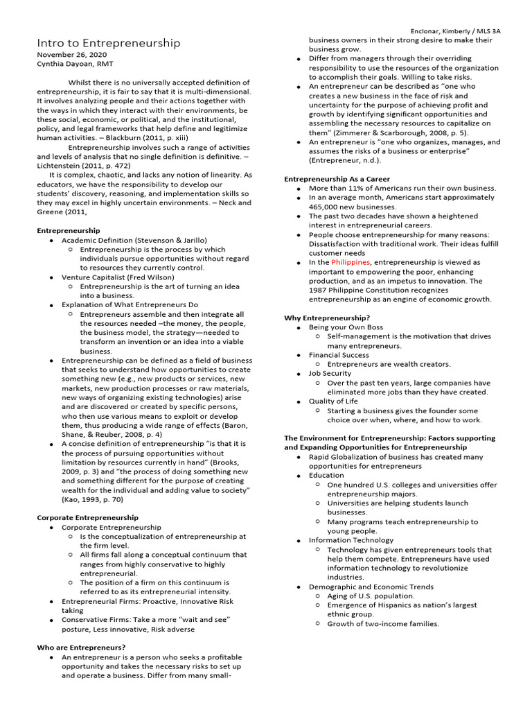 11 Basic Entrepreneurship | PDF | Entrepreneurship | Business