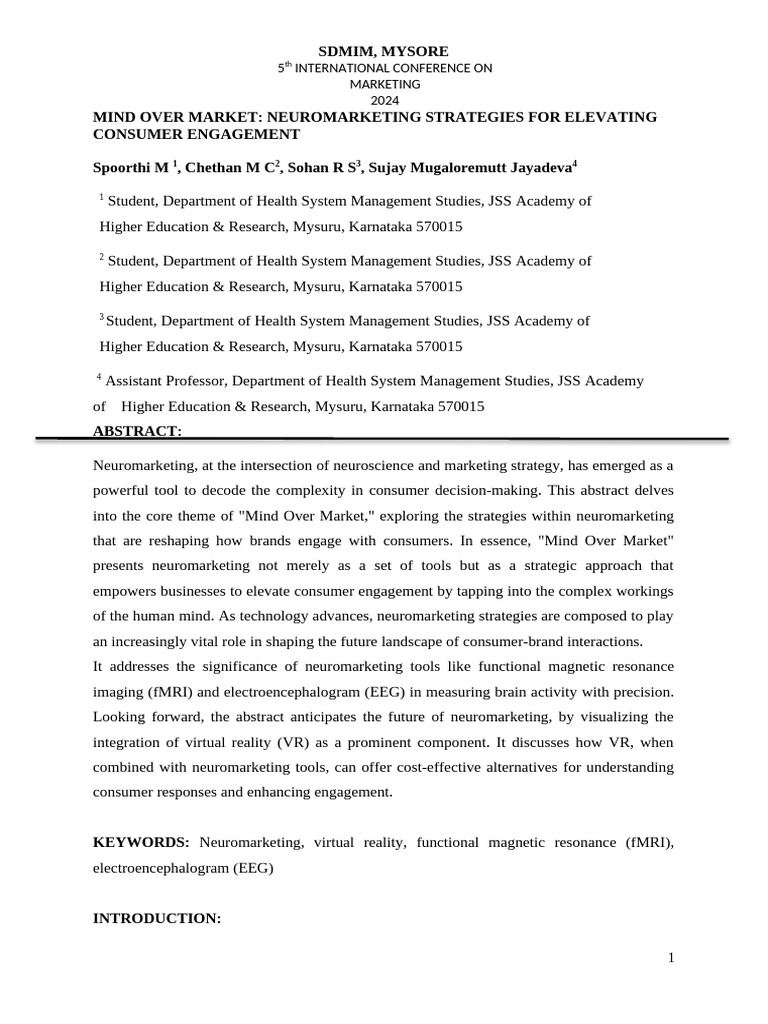 Mind_Over_Market_paper New | PDF | Marketing | Behavioural Sciences