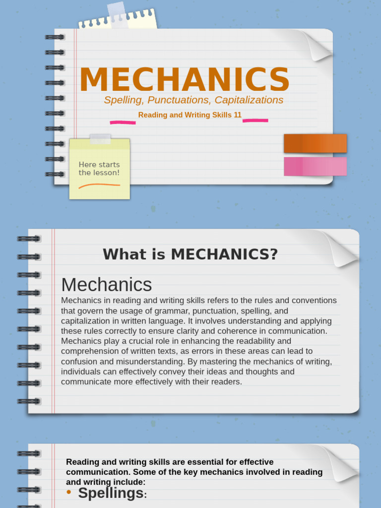 Mechanics of Writing and Punctuation | PDF | Comma | Spelling