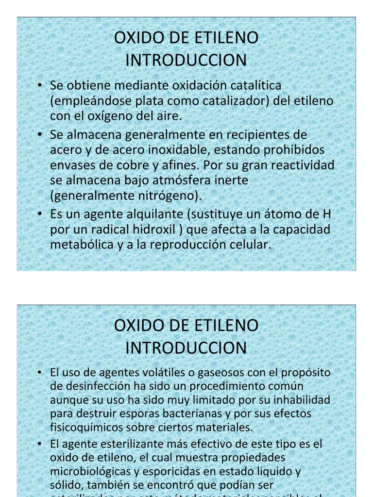 Oxido de Etileno | PDF | Esterilización (Microbiología) | Catálisis