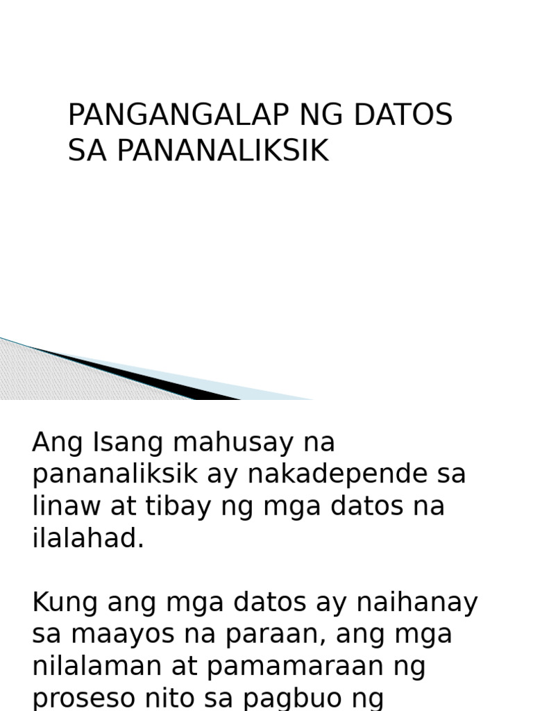 Pangangalap NG Datos | PDF