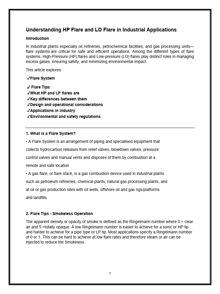 Understanding HP and LP Flare Systems | PDF | Combustion | Natural Gas