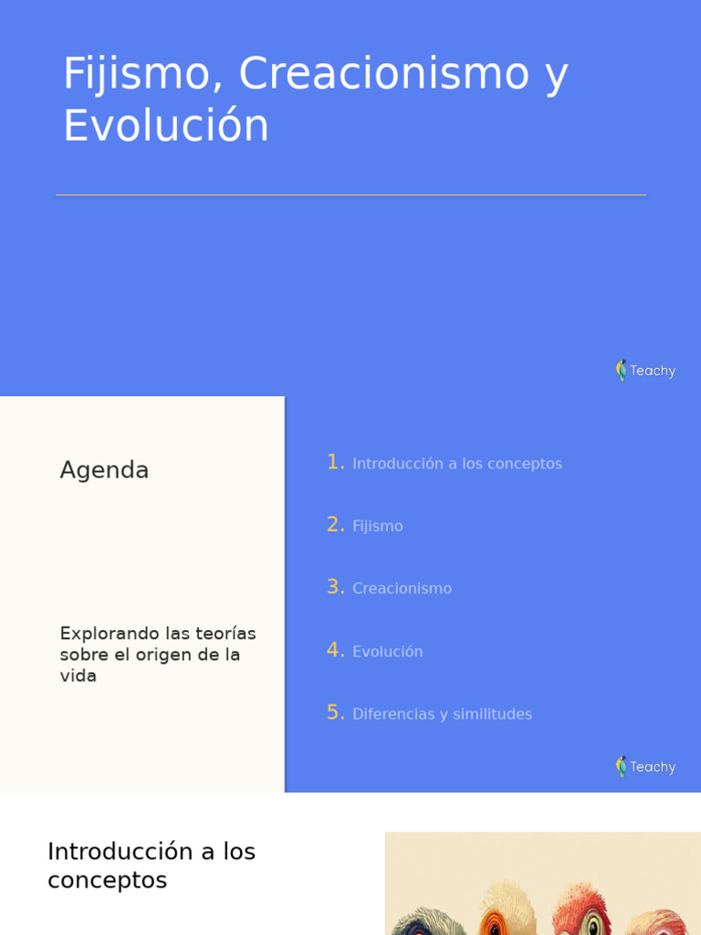Slide - Fijismo, Creacionismo y Evolución | PDF | Evolución | Creacionismo