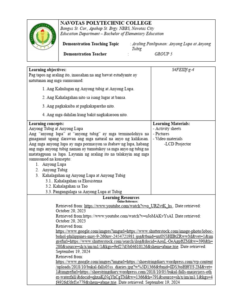 Group 5 - Lesson Plan | PDF