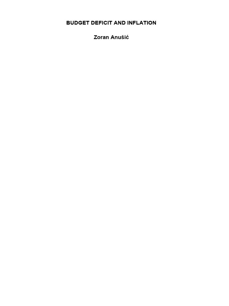 Budget Deficit and Inflation | PDF | Deficit Spending | Government ...
