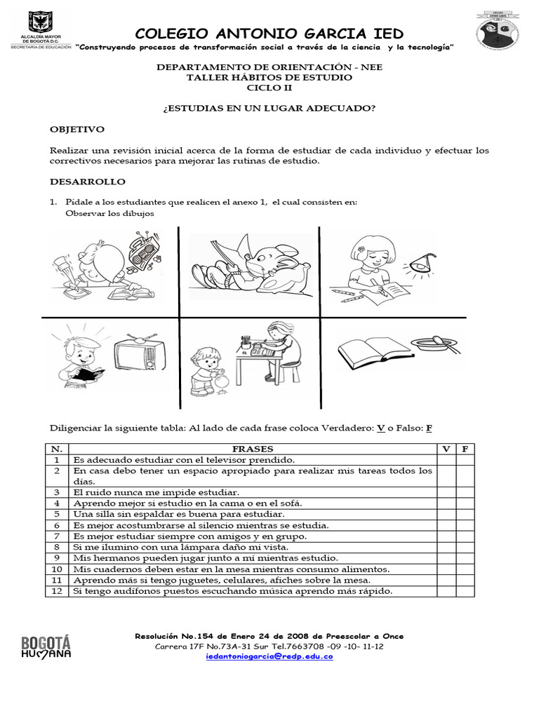 Mejora tus Hábitos de Estudio en Casa | PDF | Educación de la primera ...