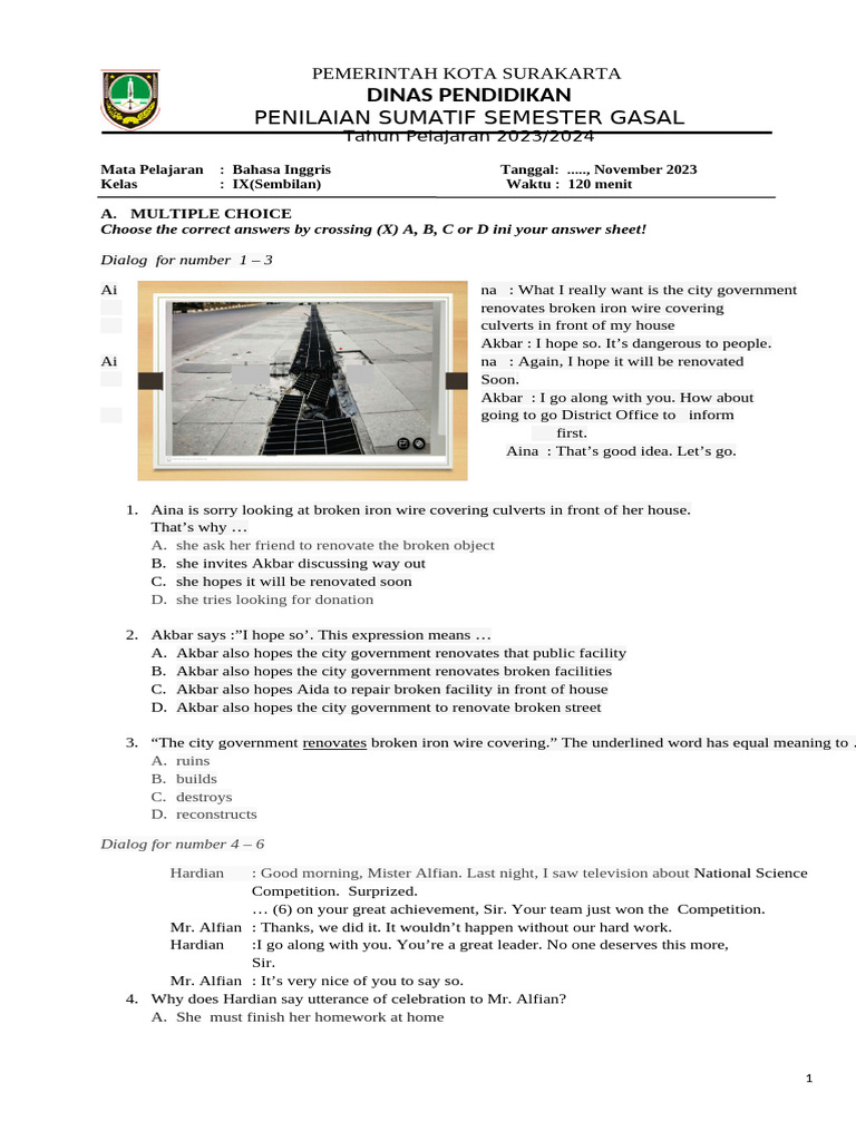 SOAL PSAS BASING KLAS 9 (UTAMA) | PDF | Teaspoon | Blender