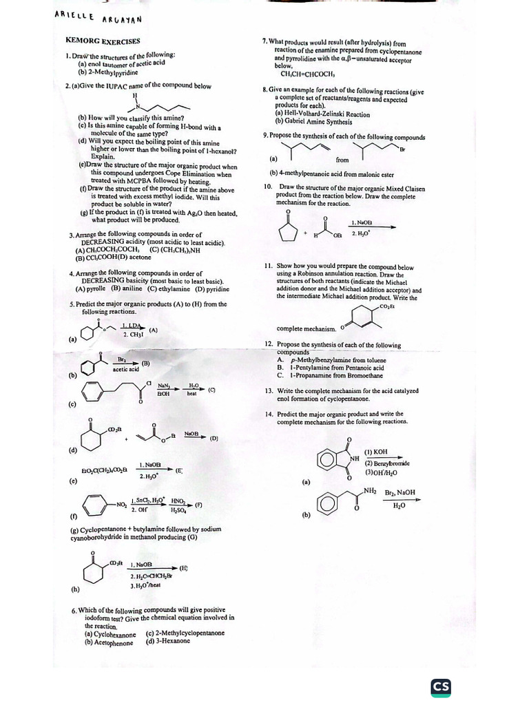 KEMORG3 Probset 1 | PDF