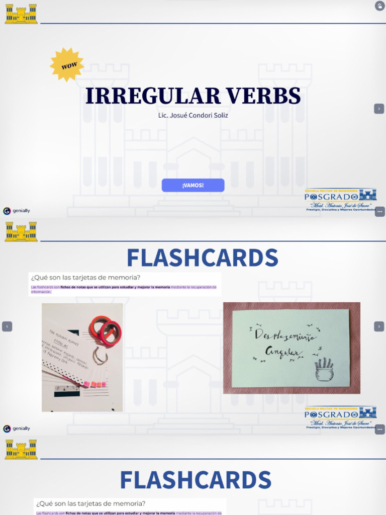 Irregular Verbs - Flash Cards | PDF