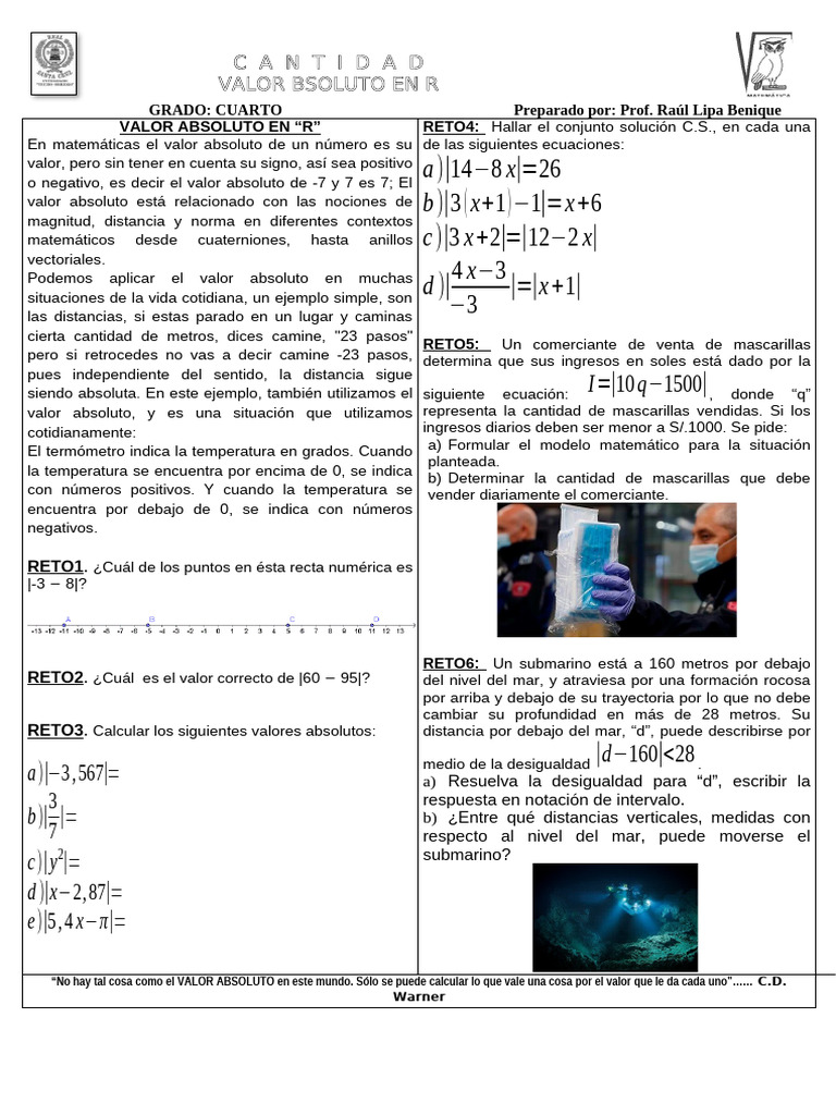 Valor Absoluto en R | PDF | Ecuaciones | Distancia