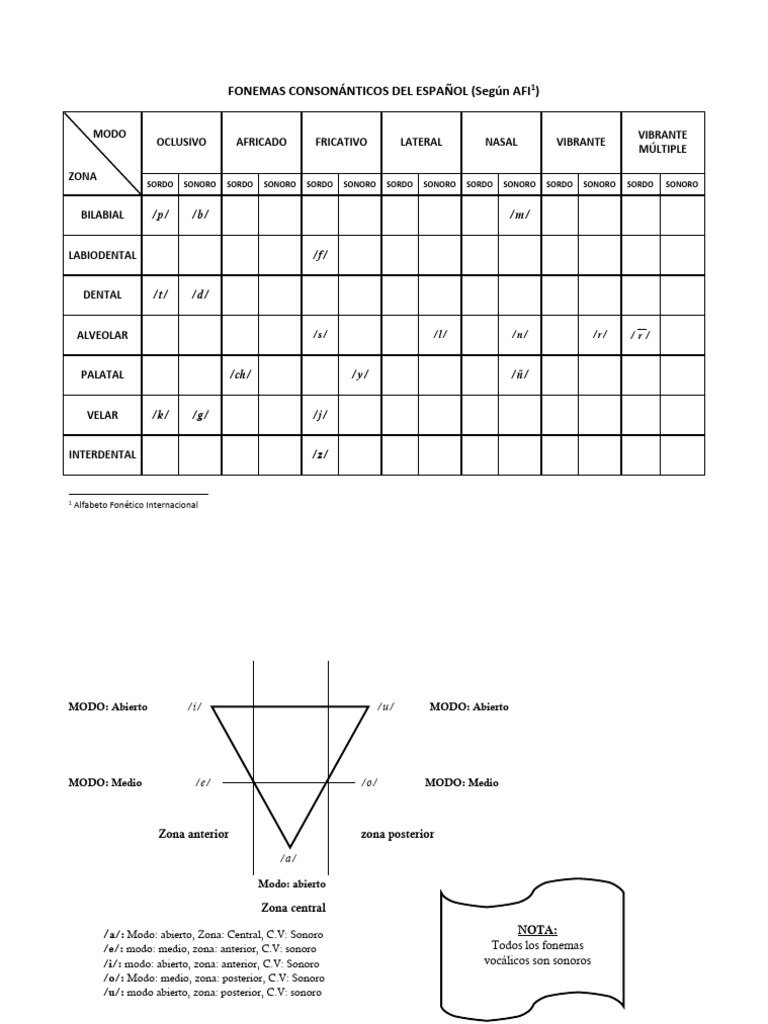 FONEMAS CONSONÁNTICOS DEL ESPAÑOL | PDF