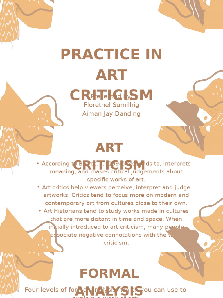 Chapter II Lesson 5-Practice in Art Criticism (Autosaved) | PDF ...