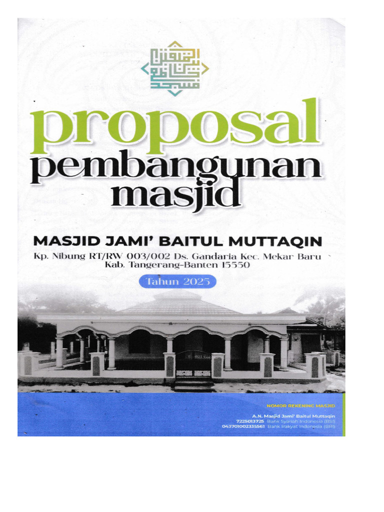 Proposal Masjid Nibung Gandaria PDF | PDF