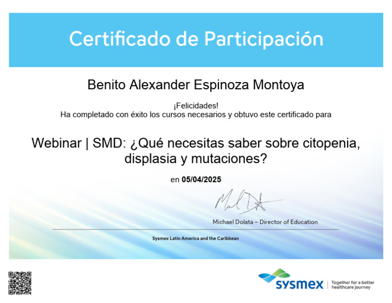 Webinar SMD Que Necesitas Saber Sobre Citopenia Displasia y Mutaciones ...
