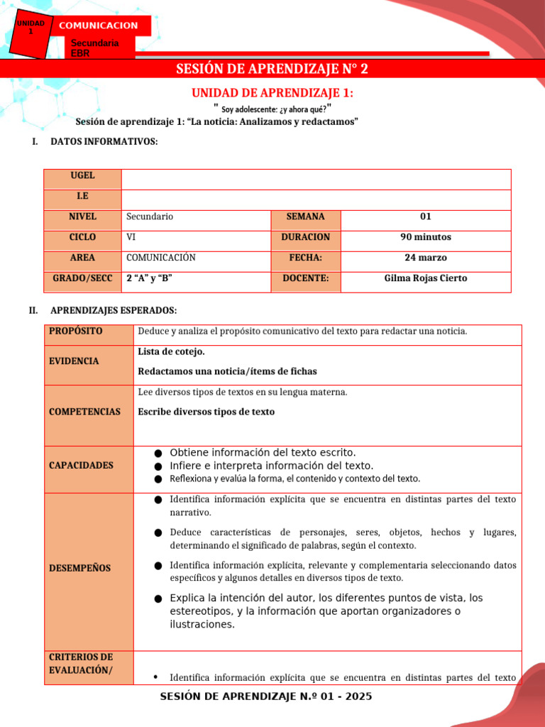 Redacción de Noticias para Estudiantes | PDF | Aprendizaje | Información