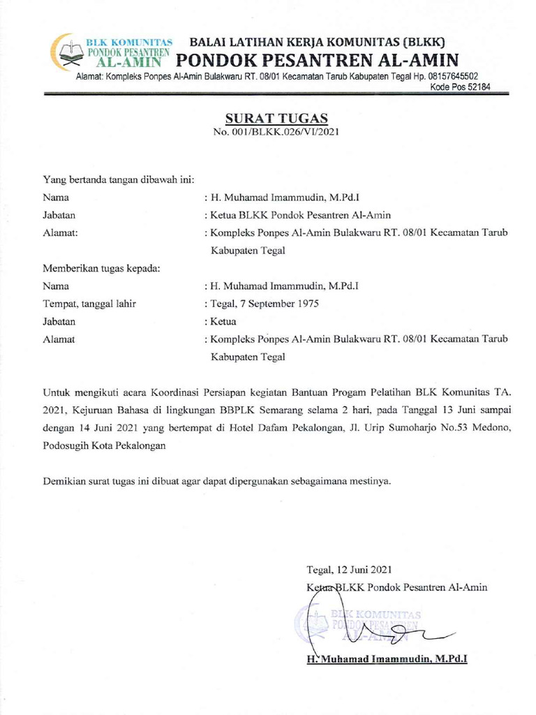 Surat Tugas | PDF