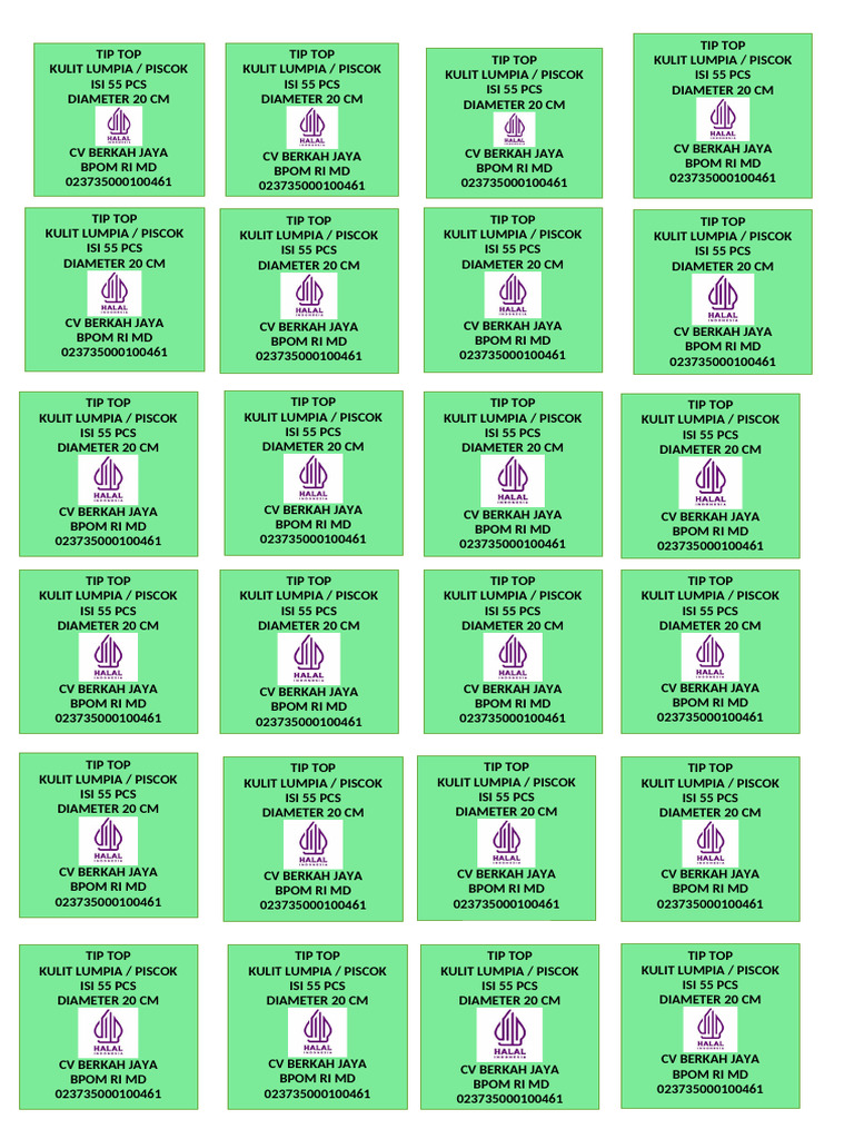 Kulit Lumpia Tip Top | PDF