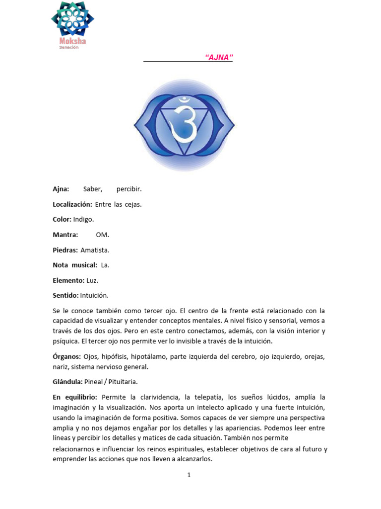 Chakra Ajna | PDF | Mente | Percepción