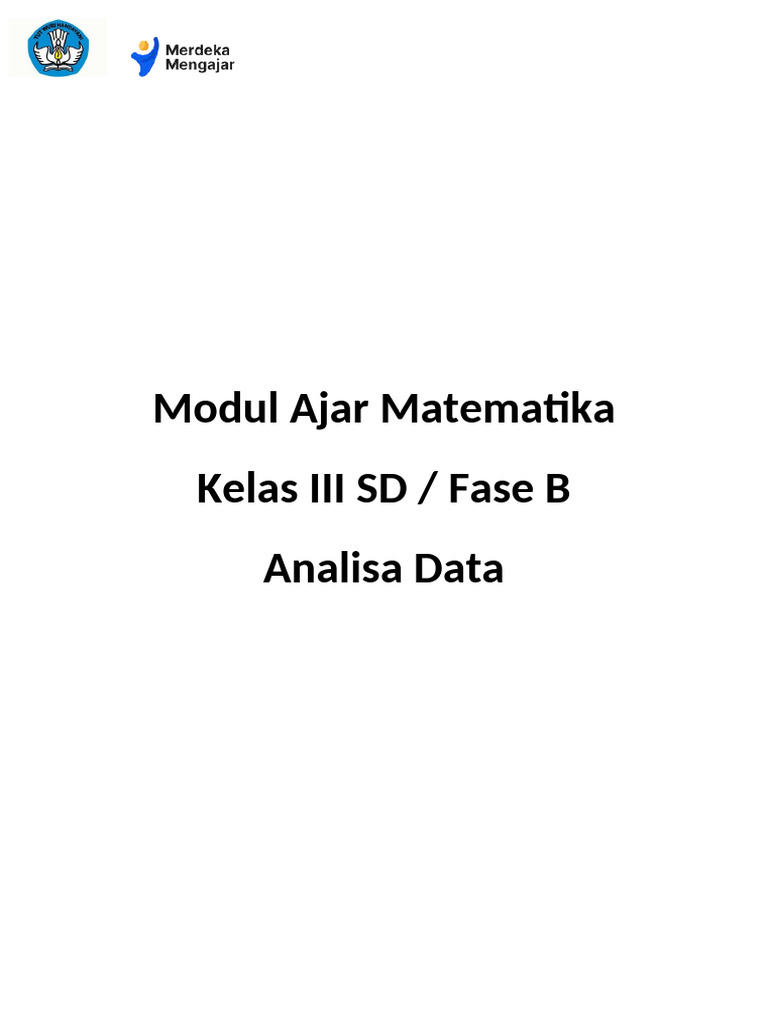 Modul Ajar Matematika Kelas 3 Fase B Analisa Data | PDF