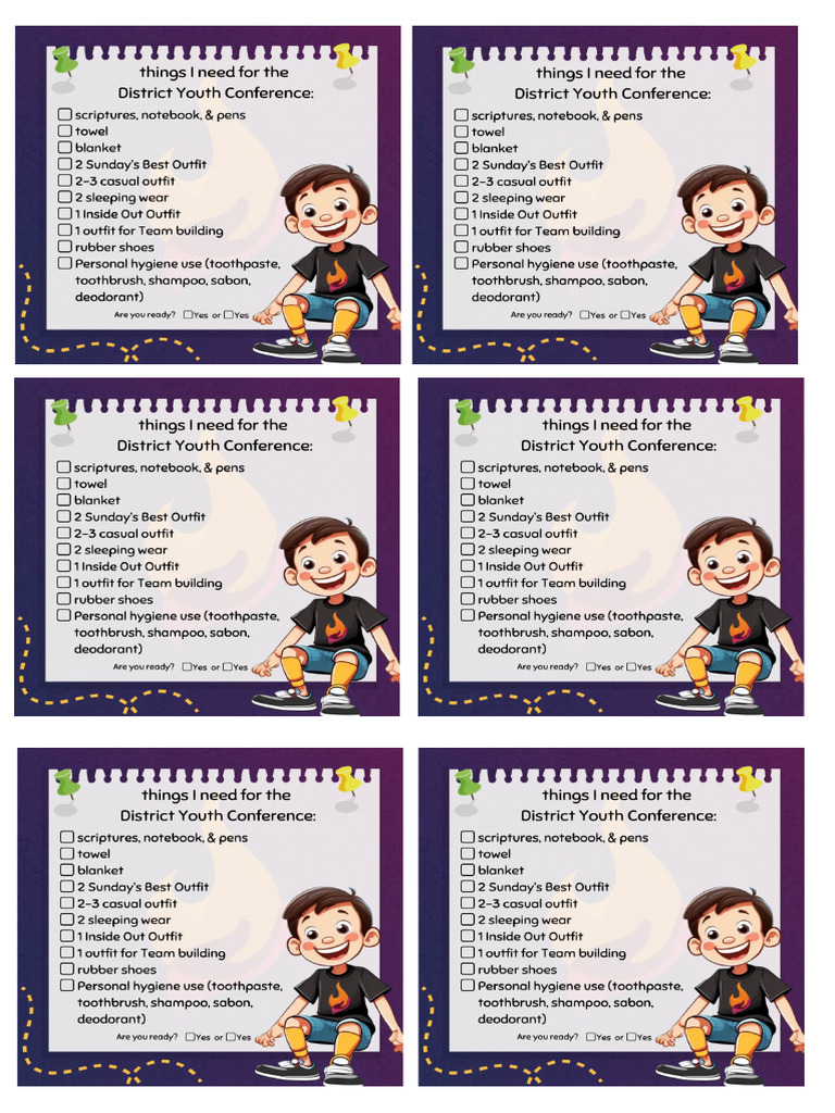 Dyc To Bring List | PDF