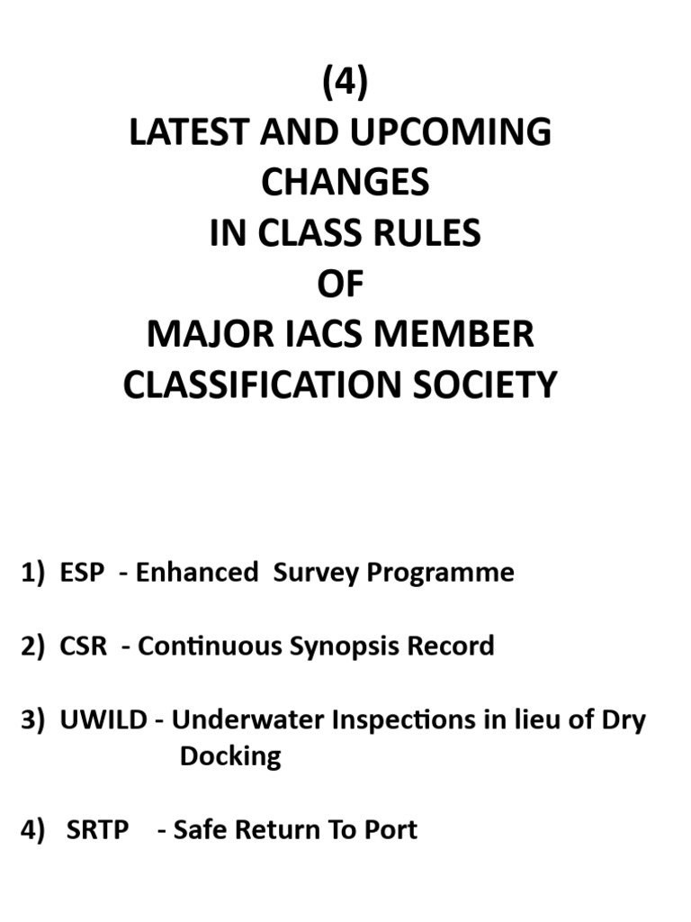 Major IACS Class Rule Changes Overview | PDF | Oil Tanker | Ships