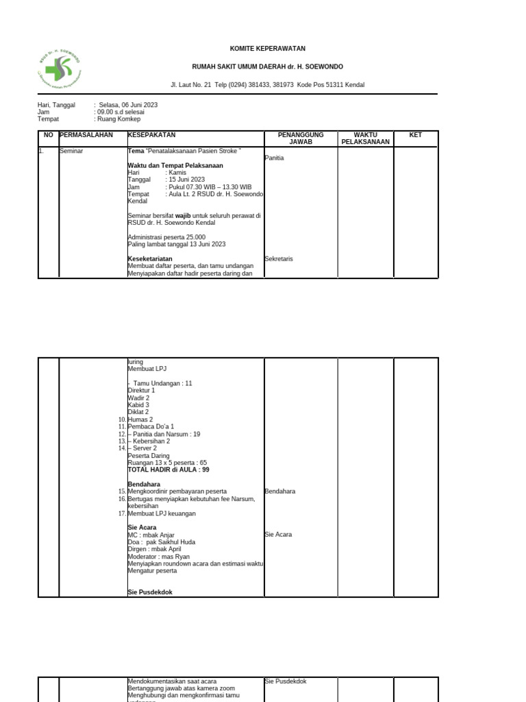 Notulen Seminar Stroke 2 | PDF