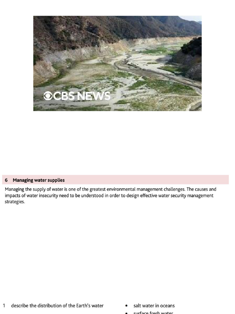 ch 6 aice enviro updated | PDF | Water | Water Security