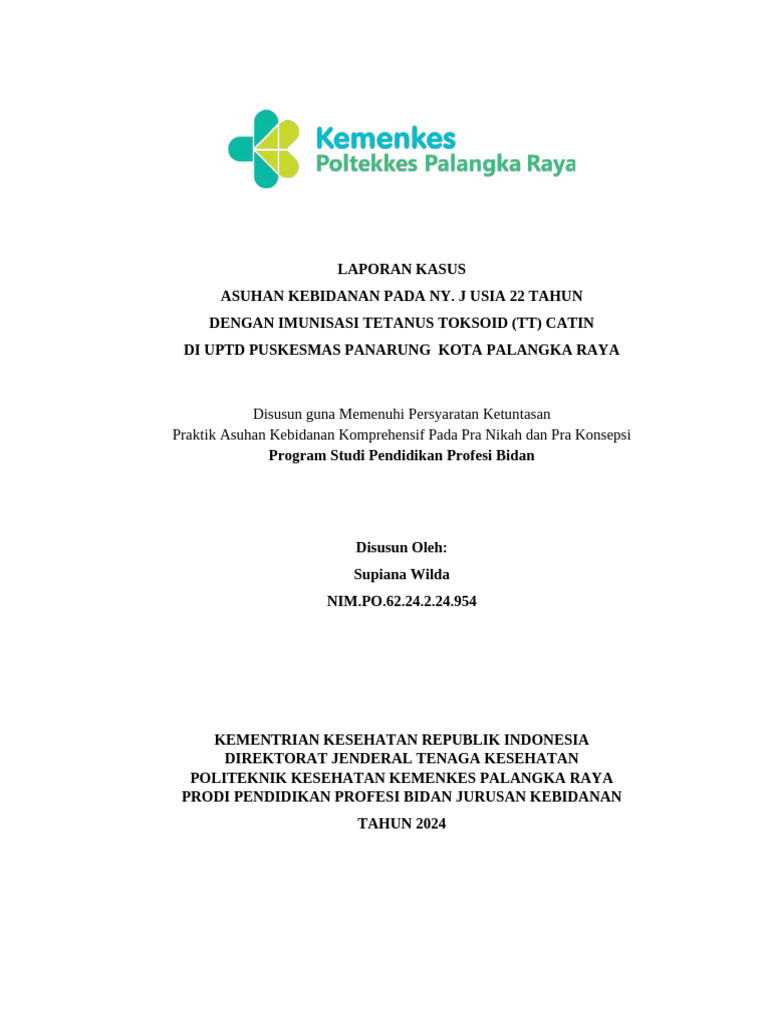STASE II_LAPORAN KASUS IMUNISASI TT CATIN | PDF
