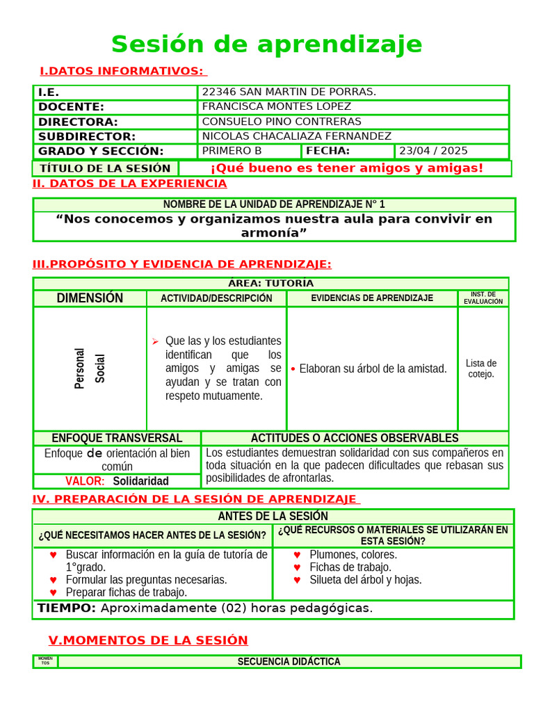 Sesion Tuto 23-04 | PDF | Aprendizaje | Cognición