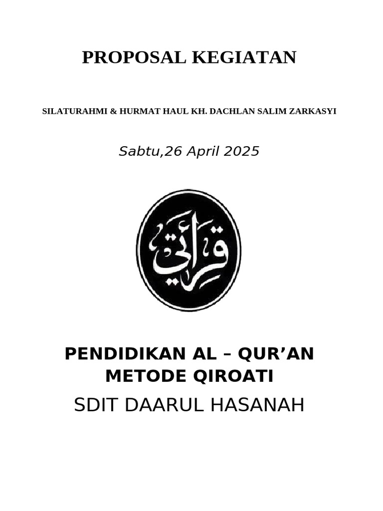Proposal Kegiatan Silaturahmi & Haul Semarang 2025 | PDF