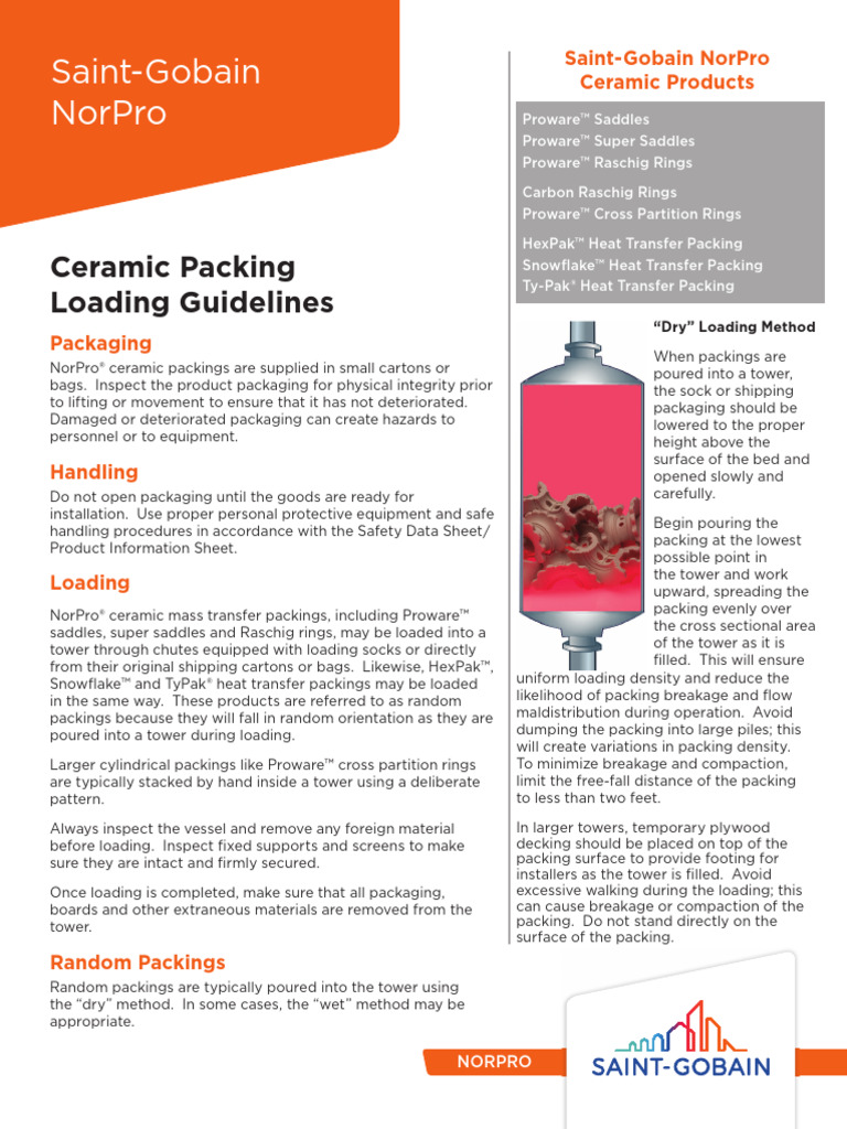 Ceramic Packing Loading Guidelines | PDF | Materials | Mechanical ...